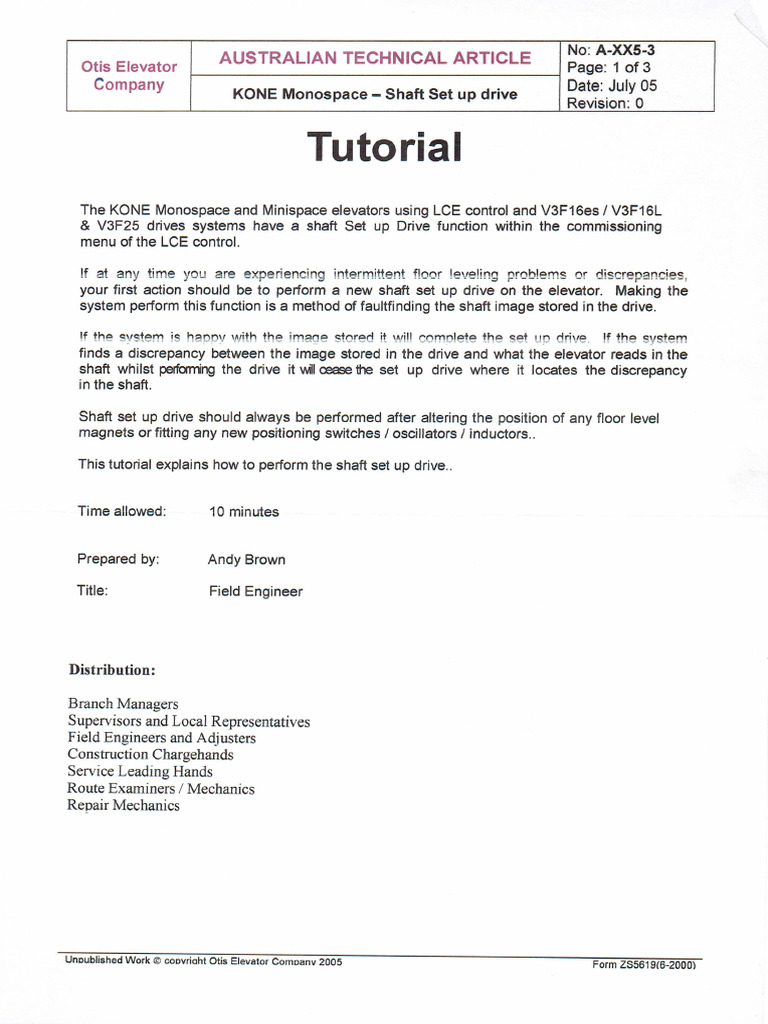 Kone Mono Space Shaft Setup | PDF