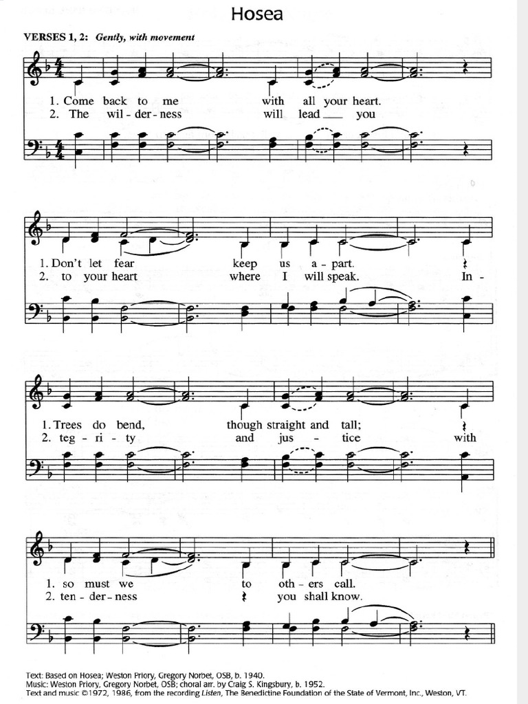 Come Back To Me Hosea Satb | PDF