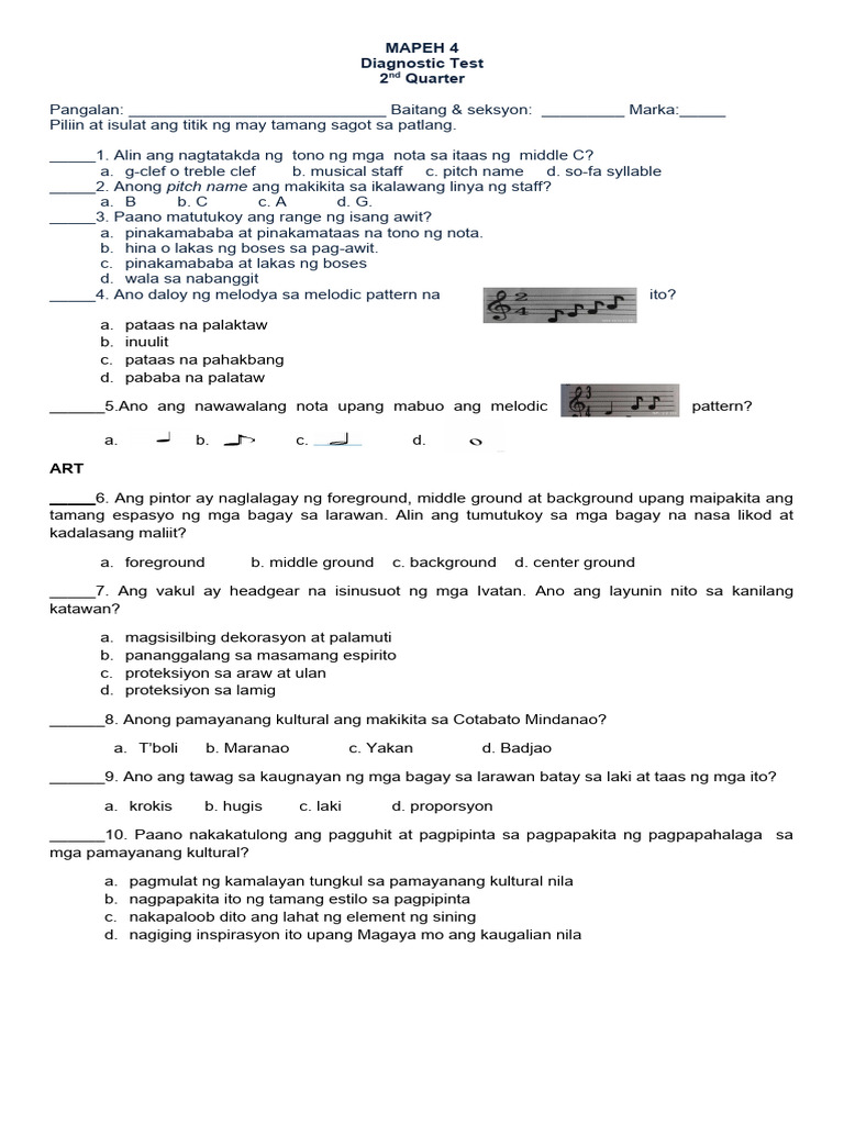 Mapeh - 4 2ND Q | PDF