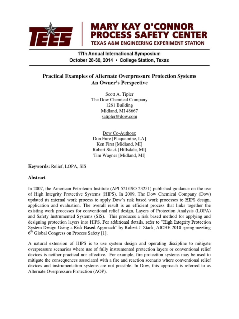 Alternate Overpressure Protection Systems | PDF