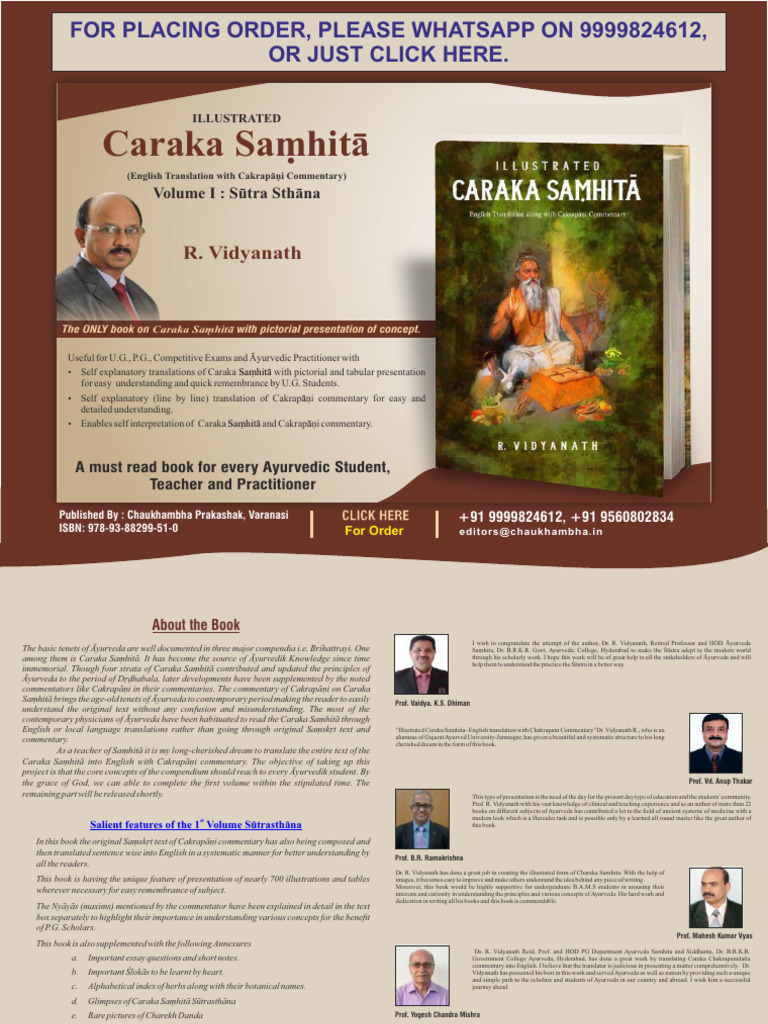 Charaka Samhita Vol 1 (Sutra Sthan) - R. Vidyanath (Final) | PDF | Religious Books | Religious Texts