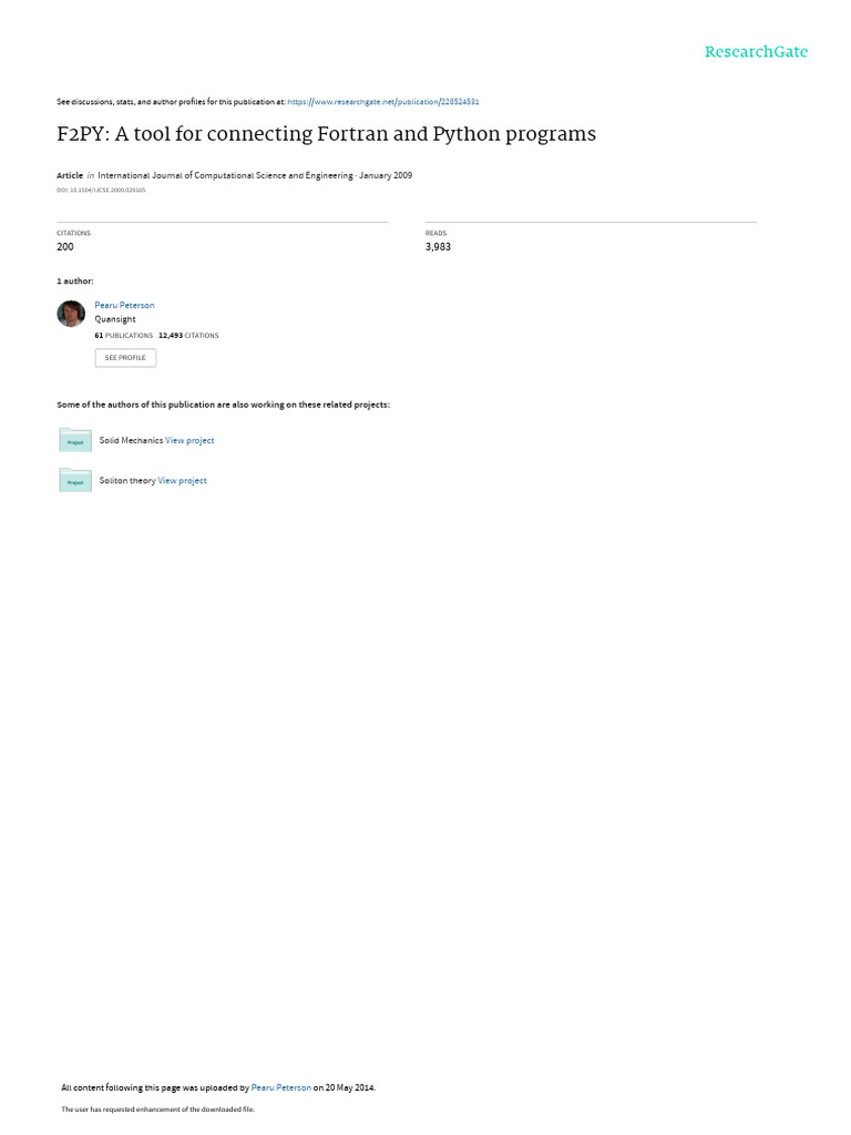 F2PY A Tool For Connecting Fortran and Python Prog | Download Free PDF ...