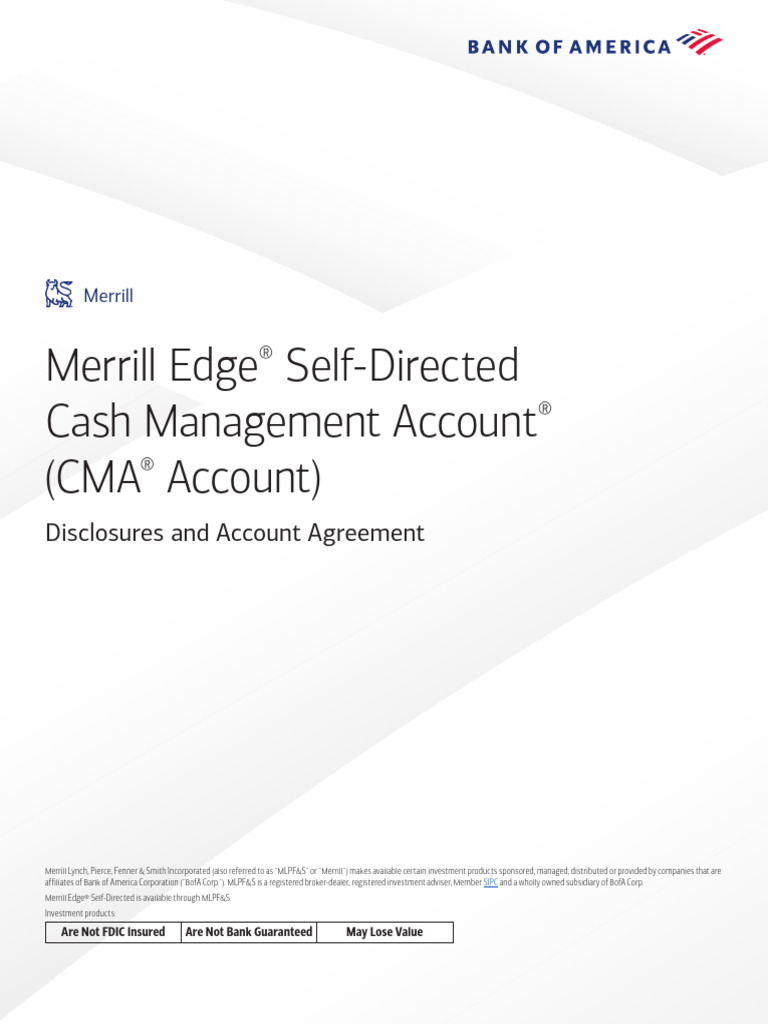 MerrillLynchSelf-DirectedCMAAccountAgreement (1) Merrill | PDF | Cheque ...