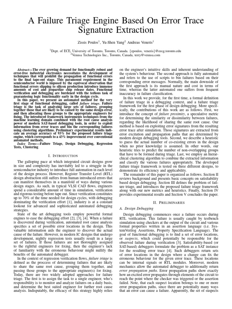 Failure Triage Engine | PDF | Cluster Analysis | Debugging