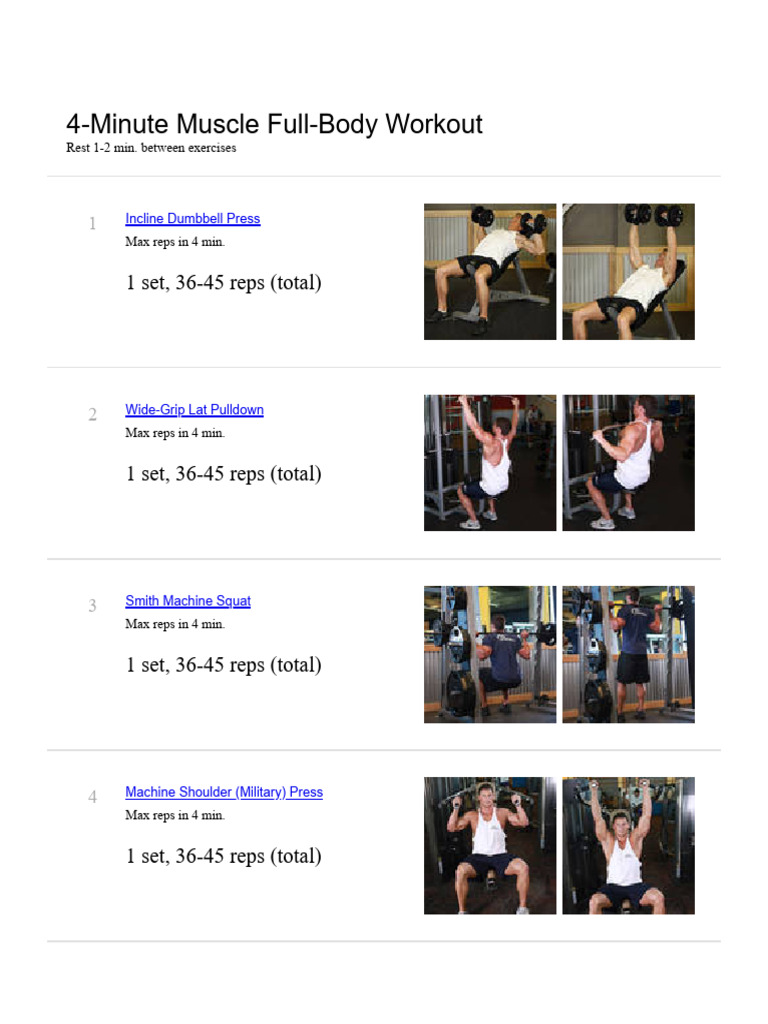 4-Minute Full-Body Workout Plan | PDF | Wellness