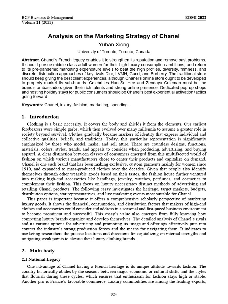 Chanel Marketing Strategy Analysis | PDF | Fashion | Brand