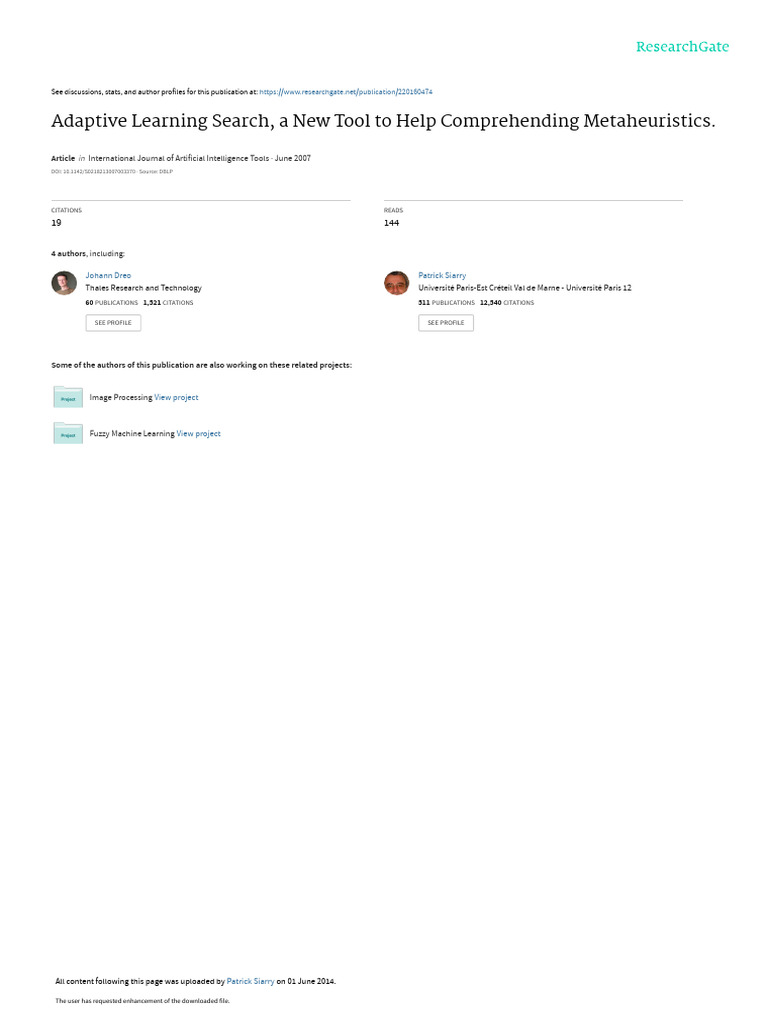 Adaptive Learning Search A New Tool To Help Compre | PDF | Metaheuristic | Class (Computer ...