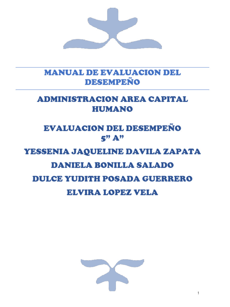 Manual de evaluacion del desempeño. PROYECTO. | PDF | Business | Evaluación