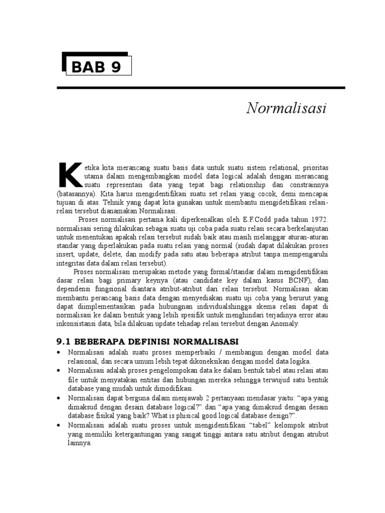 Normalisasi Database | PDF