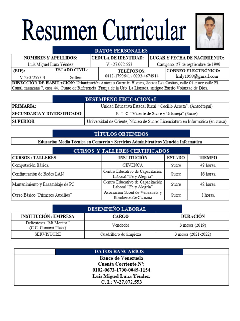 Luis Luna - Curriculum 2021 | PDF