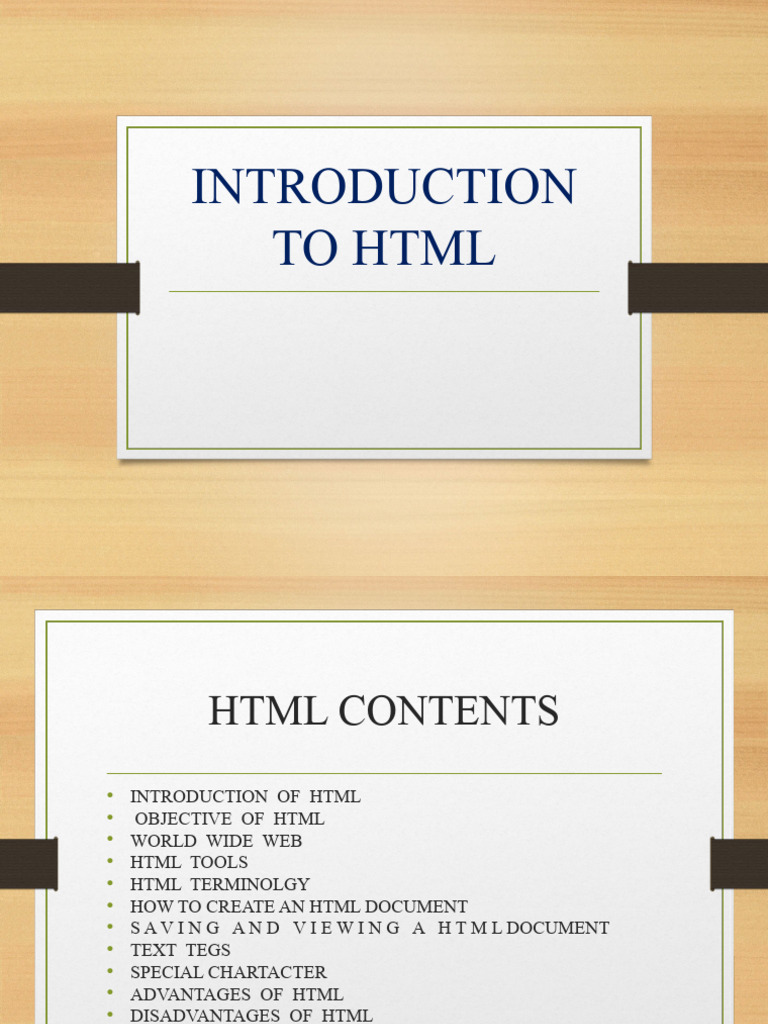 Introdution To HTML | PDF | Html Element | Html
