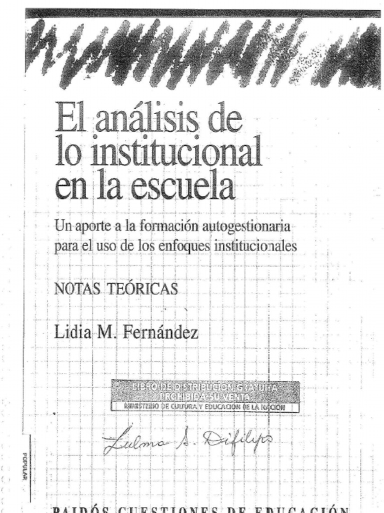 FERNANDEZ-1996-El Analisis Institucional en La Escuela | PDF