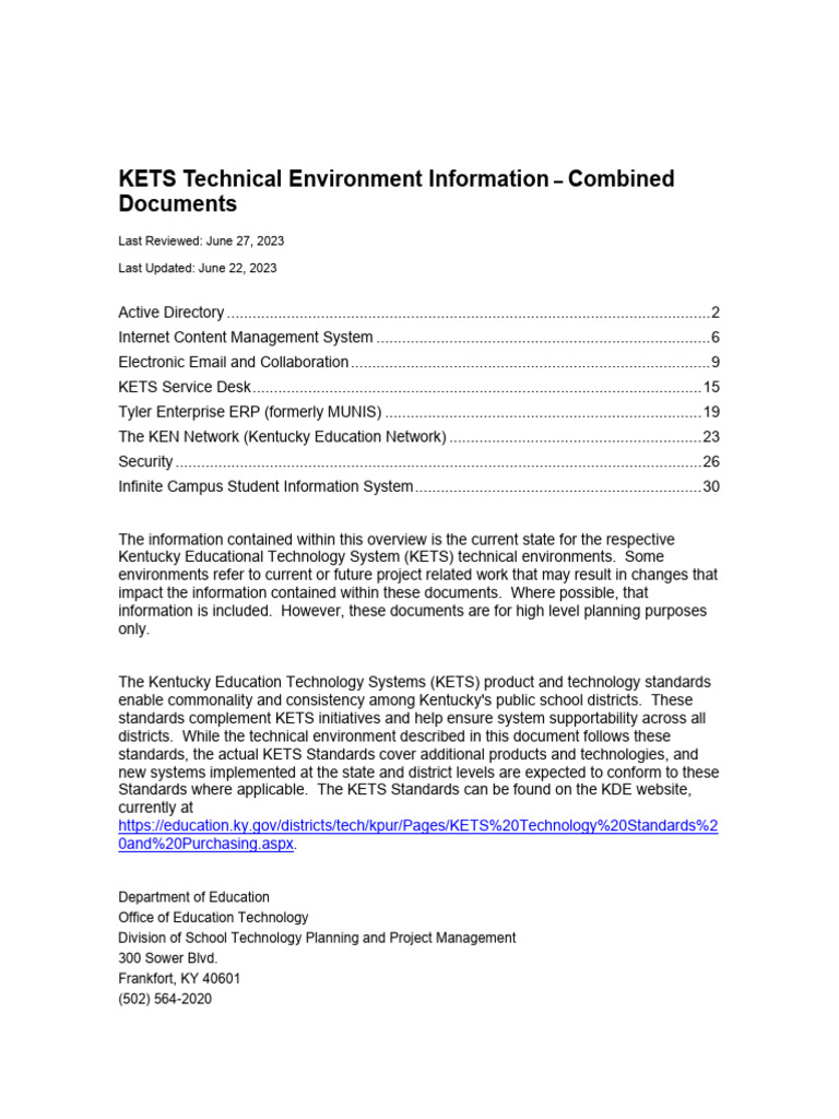 KETS Technical Environment Overview Public | PDF | Computer Network ...