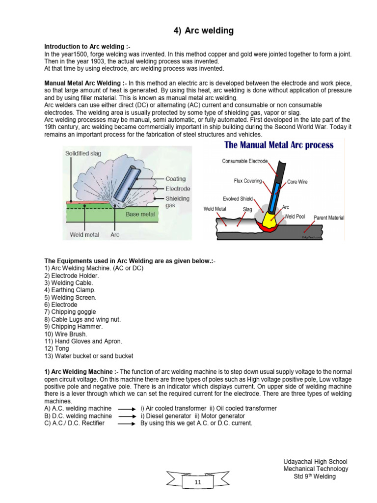 4) Arc Welding Equipments | PDF | Construction | Welding