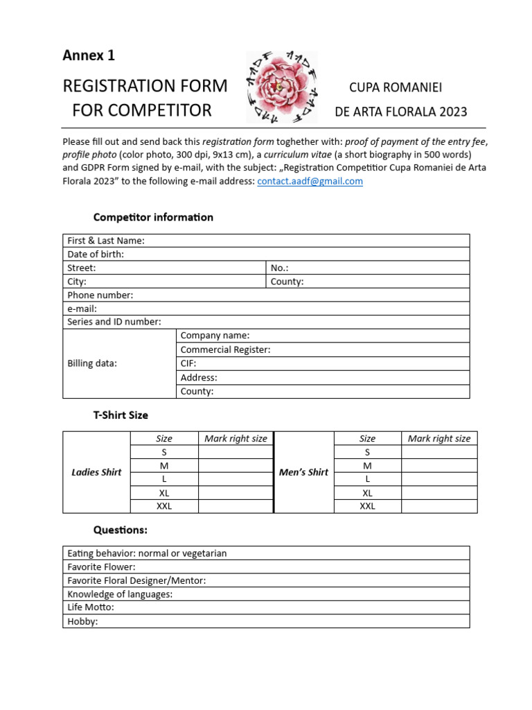 Annex 1 - Registration Form | PDF
