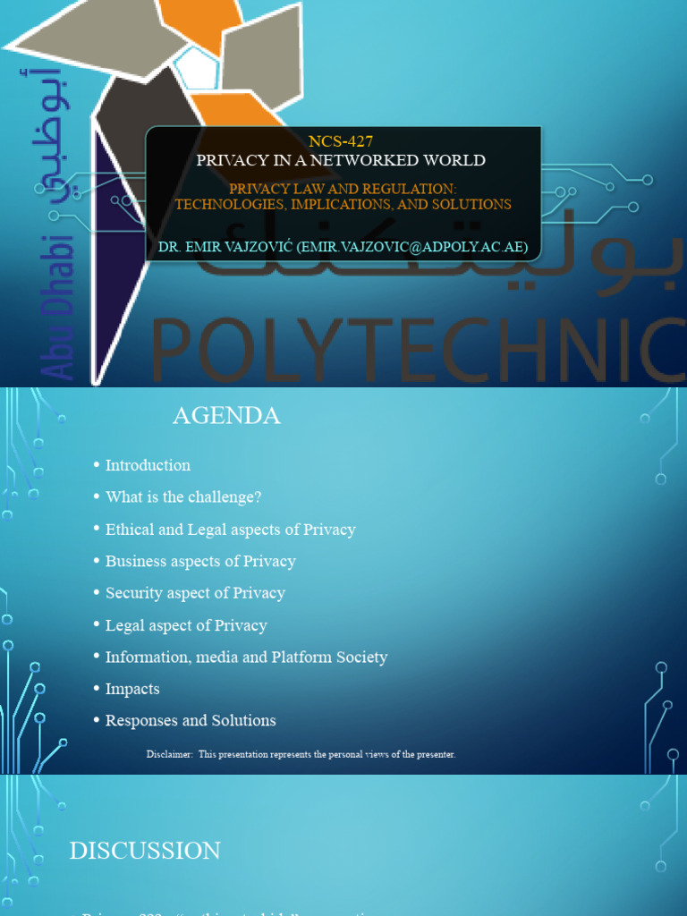 01 - Lecture 1-Introduction - EV - Privacy | PDF | Privacy | Information Privacy