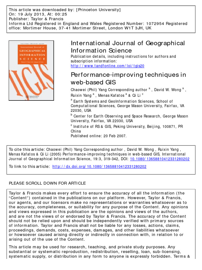 Improving Web GIS Performance | Download Free PDF | Geographic Information System | Computer Network