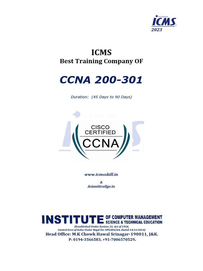 ICMS Limited Hawal Srinagar CCNA | PDF | I Pv6 | Ip Address