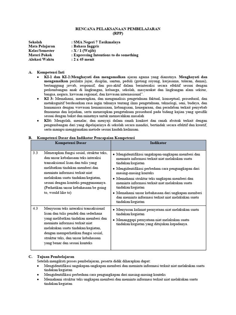 RPP English New | PDF | Seni & Disiplin Bahasa