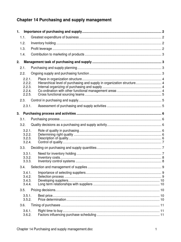 Purchasing and Supply | PDF | Supply Chain | Inventory