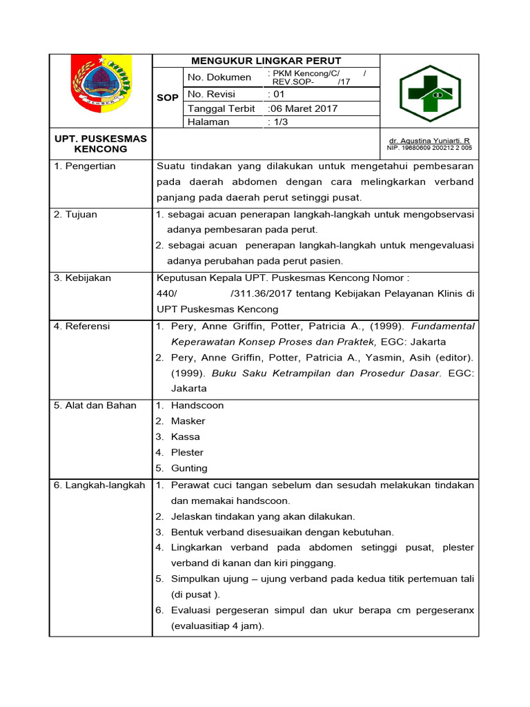 Sop Mengukur Lingkar Perut | PDF