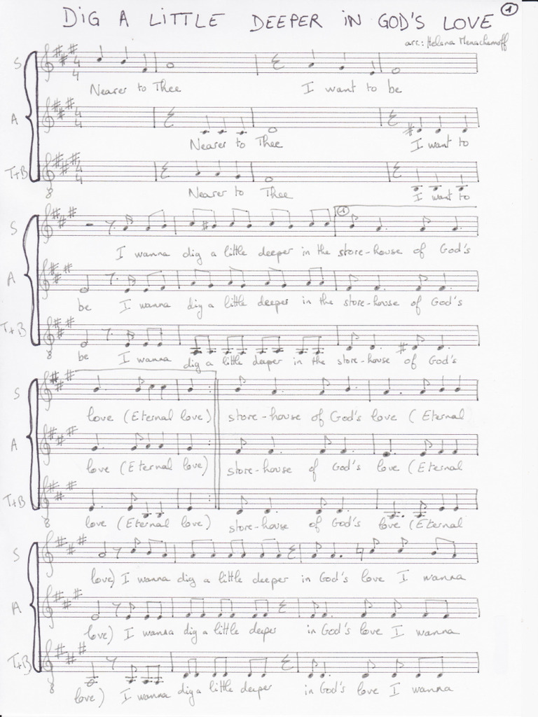 Dig A Little Deeper in God's Love Partition | PDF