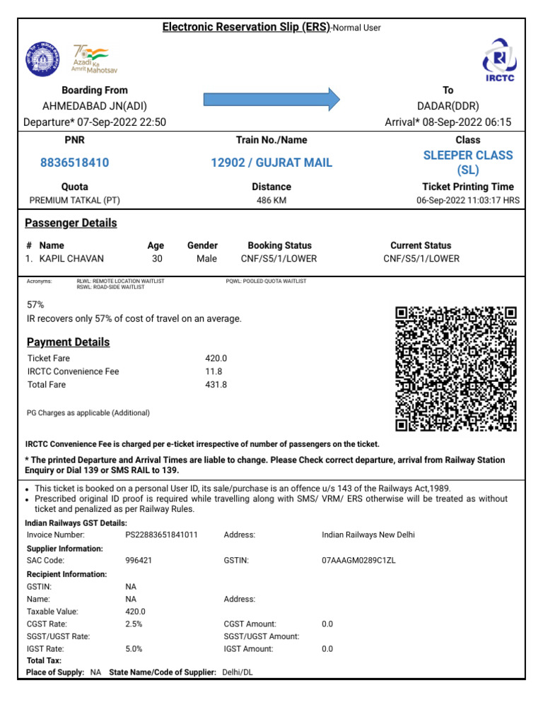 Mumbai Ticket | PDF | Payments | Taxes