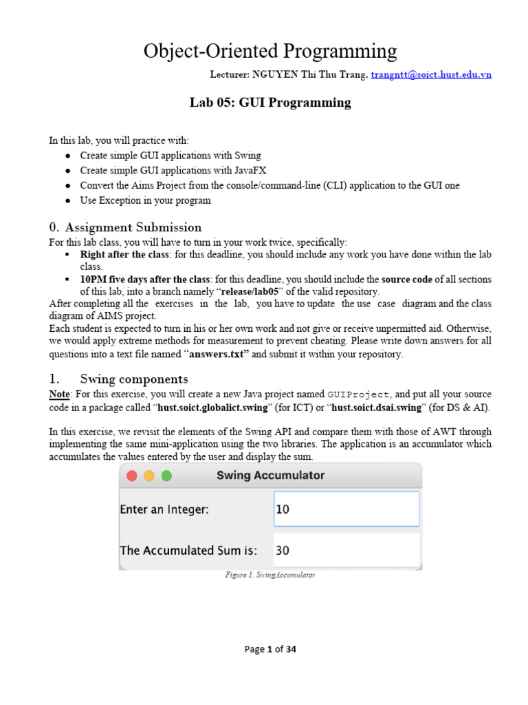Oop Lab05 Guiprogramming Pdf Method Computer Programming Class Computer Programming 2810