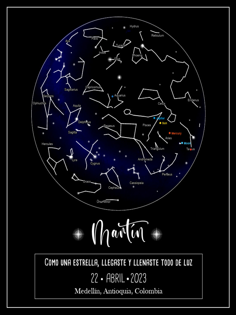 Mapa Estelar Martín | PDF | Agrupaciones estelares | Regiones del cielo