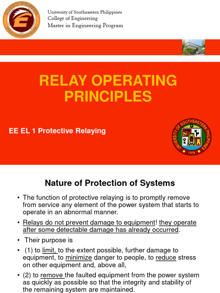 Relay Operating Principles Ee El 1 | PDF | Relay | Reliability Engineering