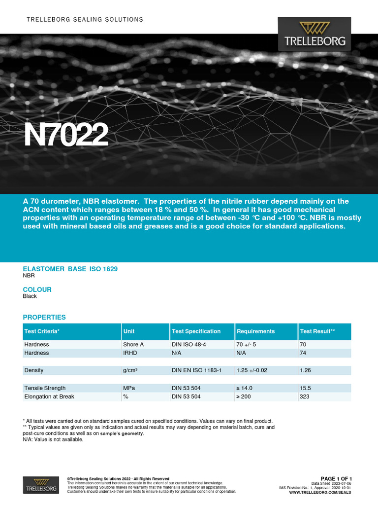 Elastomer Base Iso 1629: Test Criteria Unit Test Specification ...