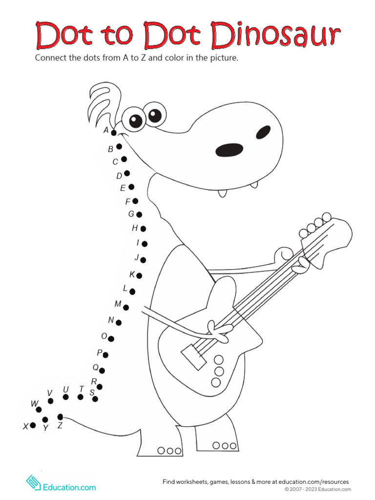 Alphabet Dot To Dot Dinosaur | PDF