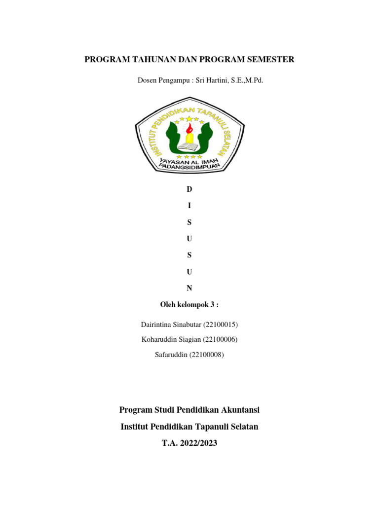 PDF Program Tahunan Dan Program Semester Kelompok 3 | PDF | Karier & Perkembangan