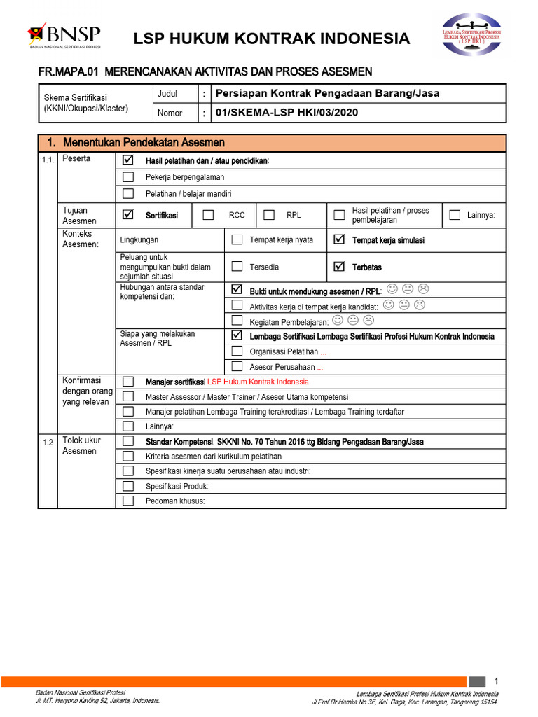 01 - FR - Mapa.01 Merencanakan Aktivitas Dan Proses Asesmen | PDF