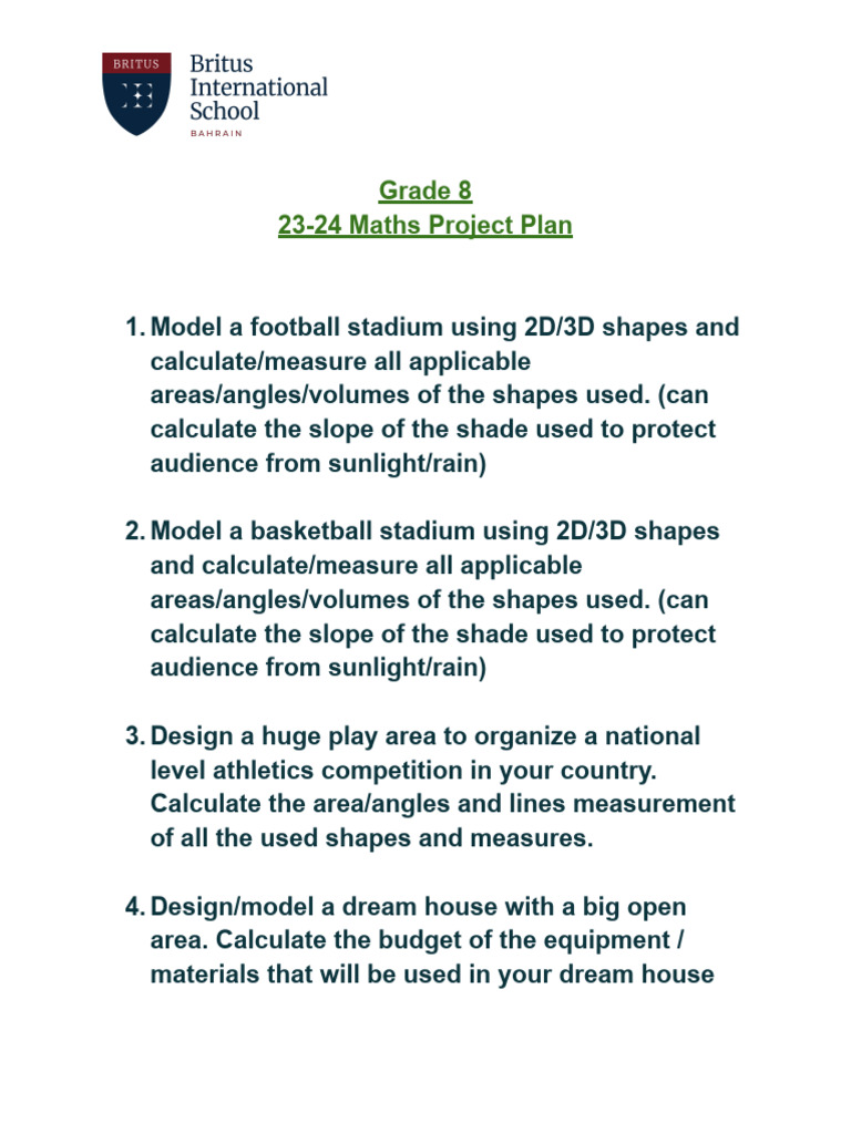 Grade 8 Maths Project: Stadium Models | PDF | Art