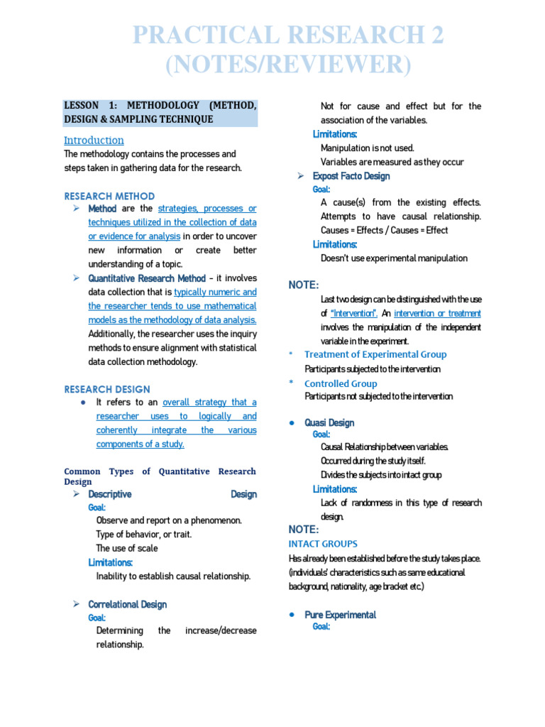 PR2 (Note - Reviewer) | PDF | Statistics | Sampling (Statistics)