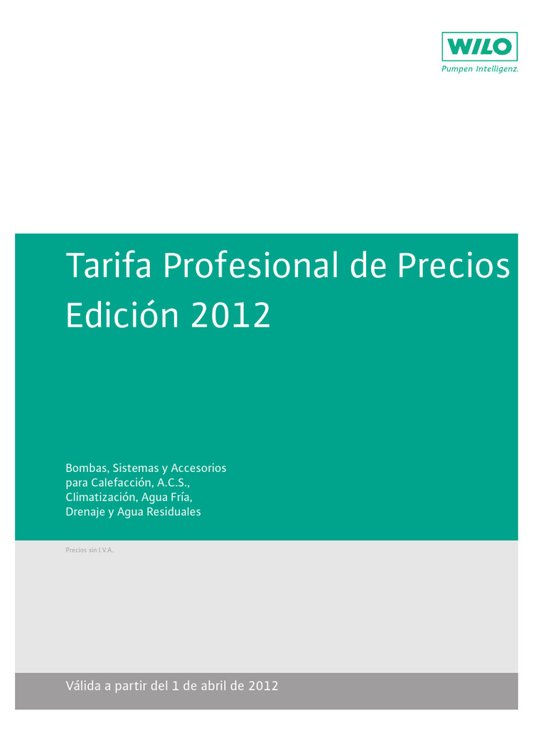 Tarifa 2012 | PDF | Cantidades fisicas | Transferencia de calor