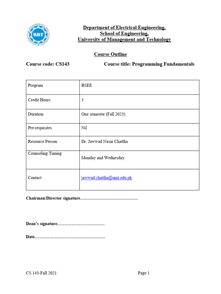 CS-143 - Programming Fundamentals - Fall - 2023 | PDF | Control Flow | Python (Programming Language)