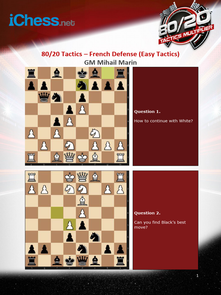 French Defense Tactics by Mihail Marin | PDF