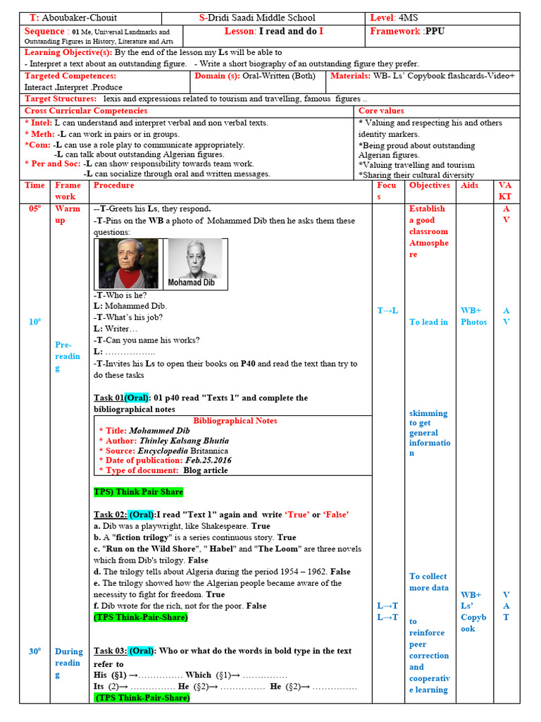 ms4 Seq 01 Mohamed Dib | PDF | Cognitive Science | Learning