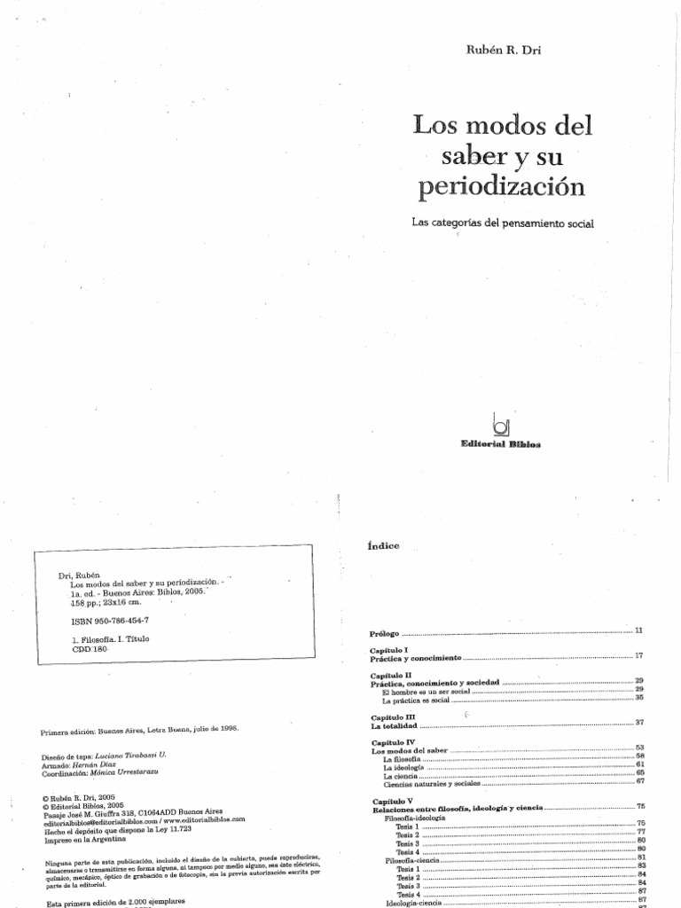 Dri - Los Modos Del Saber y Su Periodización | PDF