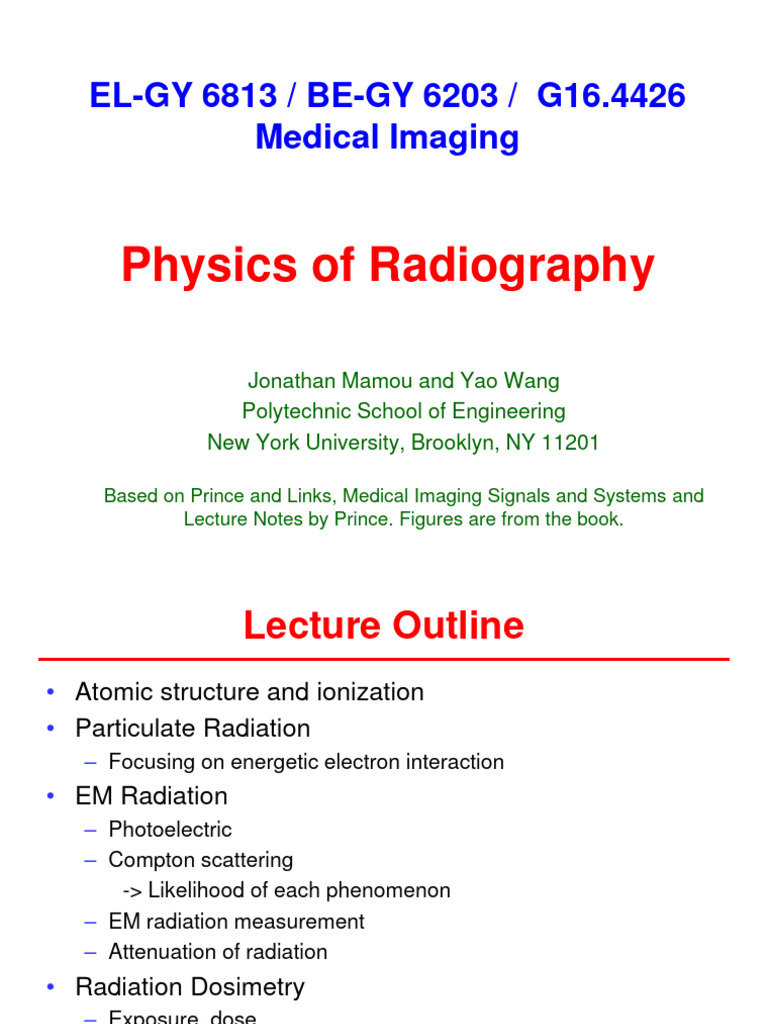 Lect2 PhysicsRadiography ch4 JM | PDF | Ionizing Radiation | Electronvolt