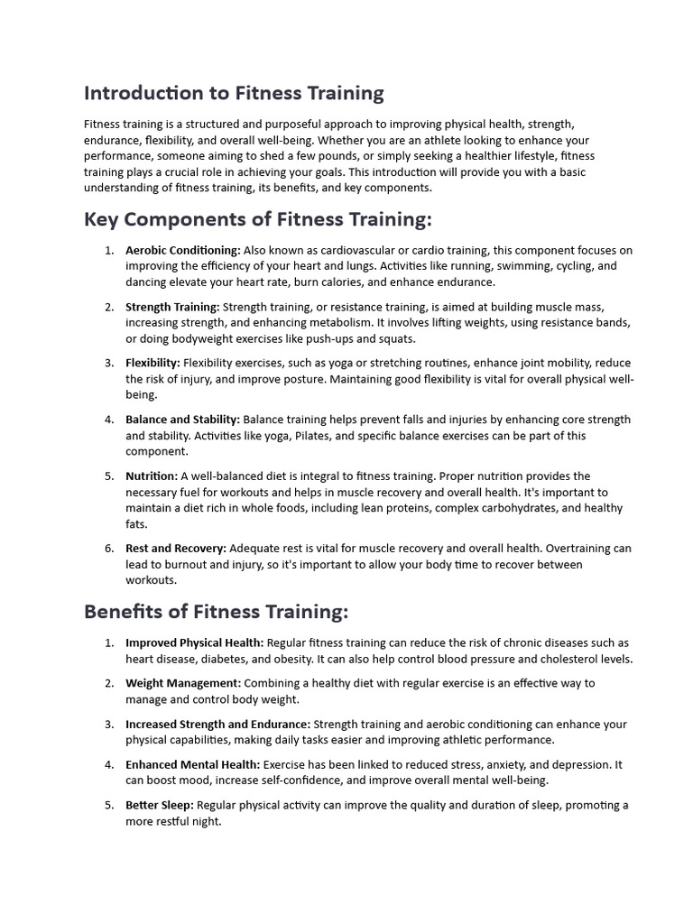 Introduction To Fitness Training | PDF | Respiratory Tract | Human Body