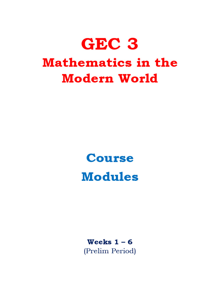 1s 2021 GEC-3-Modules-Week-1-6 M1 | PDF | Numbers | Mathematics
