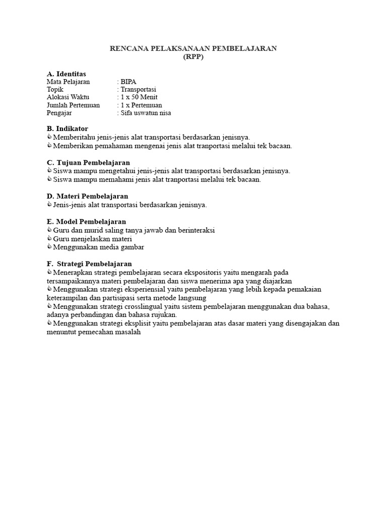 RPP Bipa | PDF