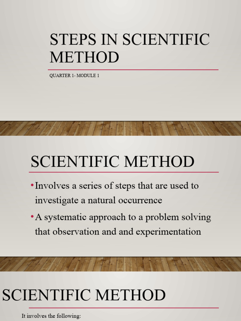 M1 Steps in Scientific Method | PDF