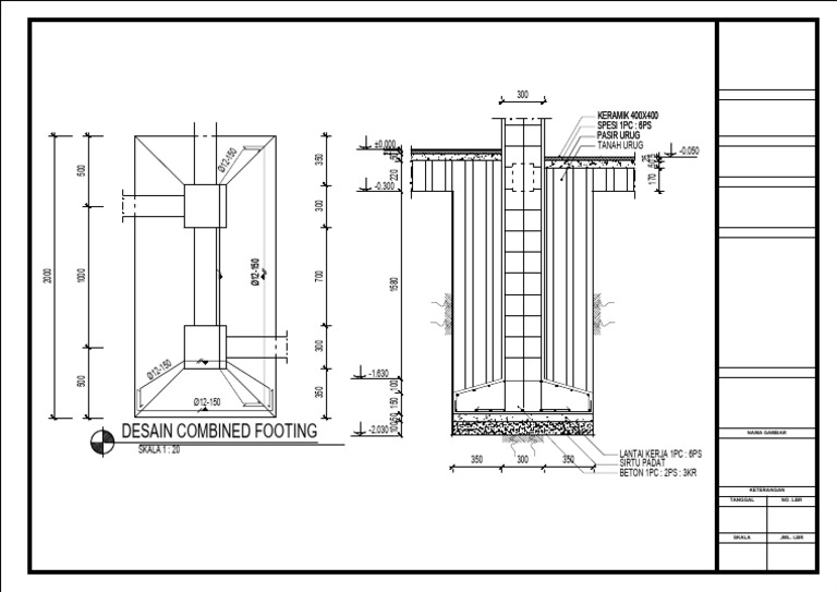 5.DENAH DAN DETAIL PONDASI FOOTPLAT-Model 2 | PDF