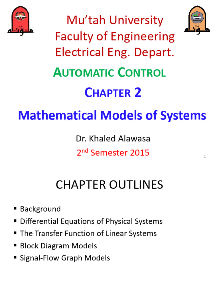 Chapter - 2 - Mathematical Models of Systems - W2015 | PDF | Operational Amplifier ...