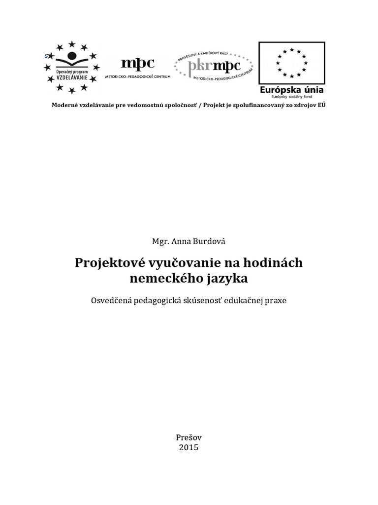13 Ops Burdova Anna - Projektove Vyucovanie Na Hodinach Nemeckeho ... 13 Ops Burdova Anna - Projektove Vyucovanie Na Hodinach Nemeckeho ...