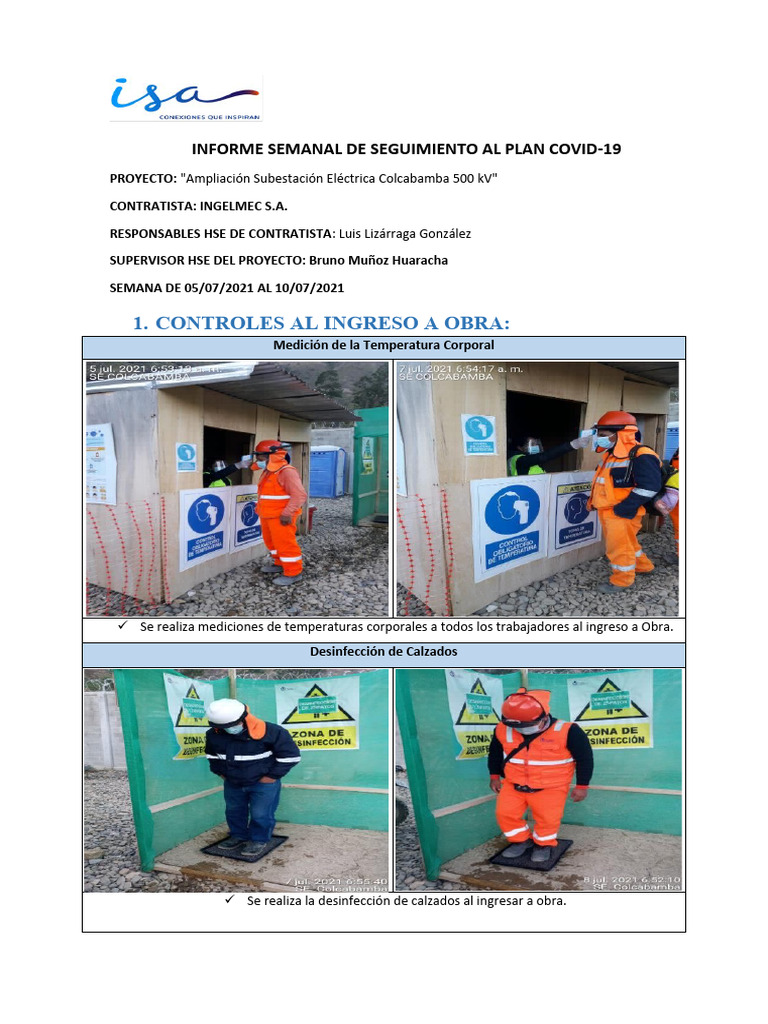 Informe de Seguim. Plan COVID-19 - Del 05.07.21 Al 10.07.21 | PDF ...